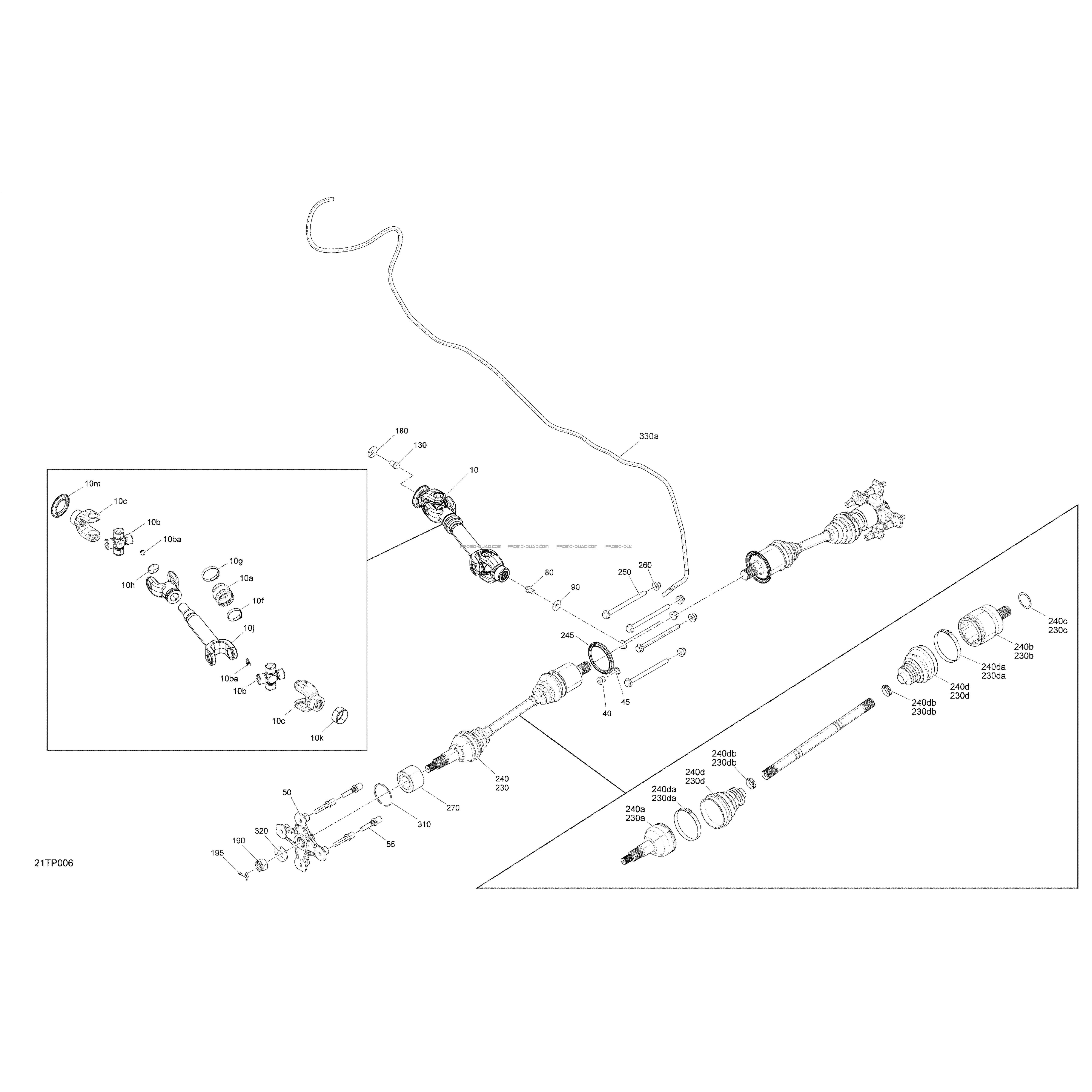 Entraînement - Arrière - Pièces Communes - NON MAX pour Quad Can-am ...