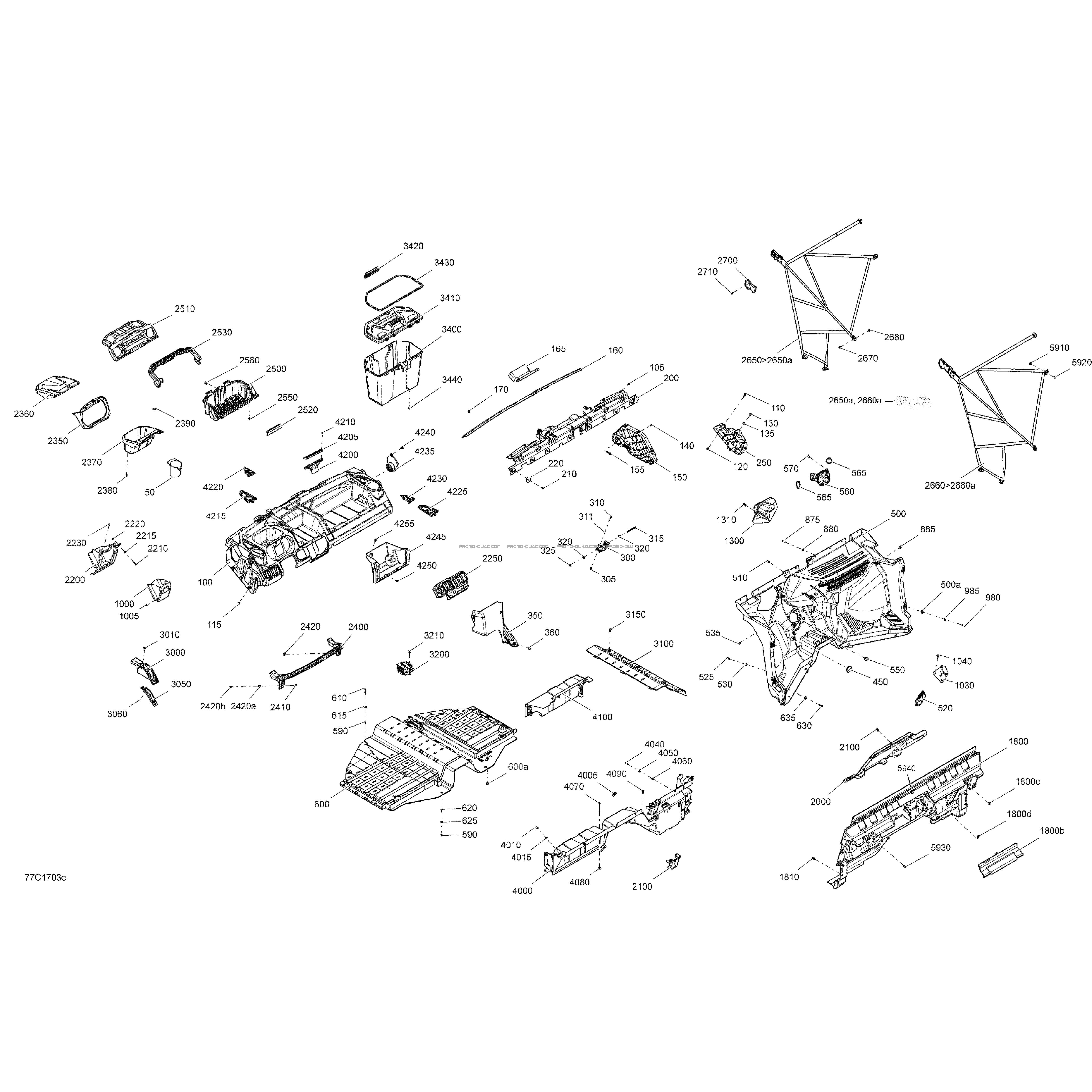 Cab Interior - With Cabin Enclosure pour Quad Can-am 2017 Toutes les ...