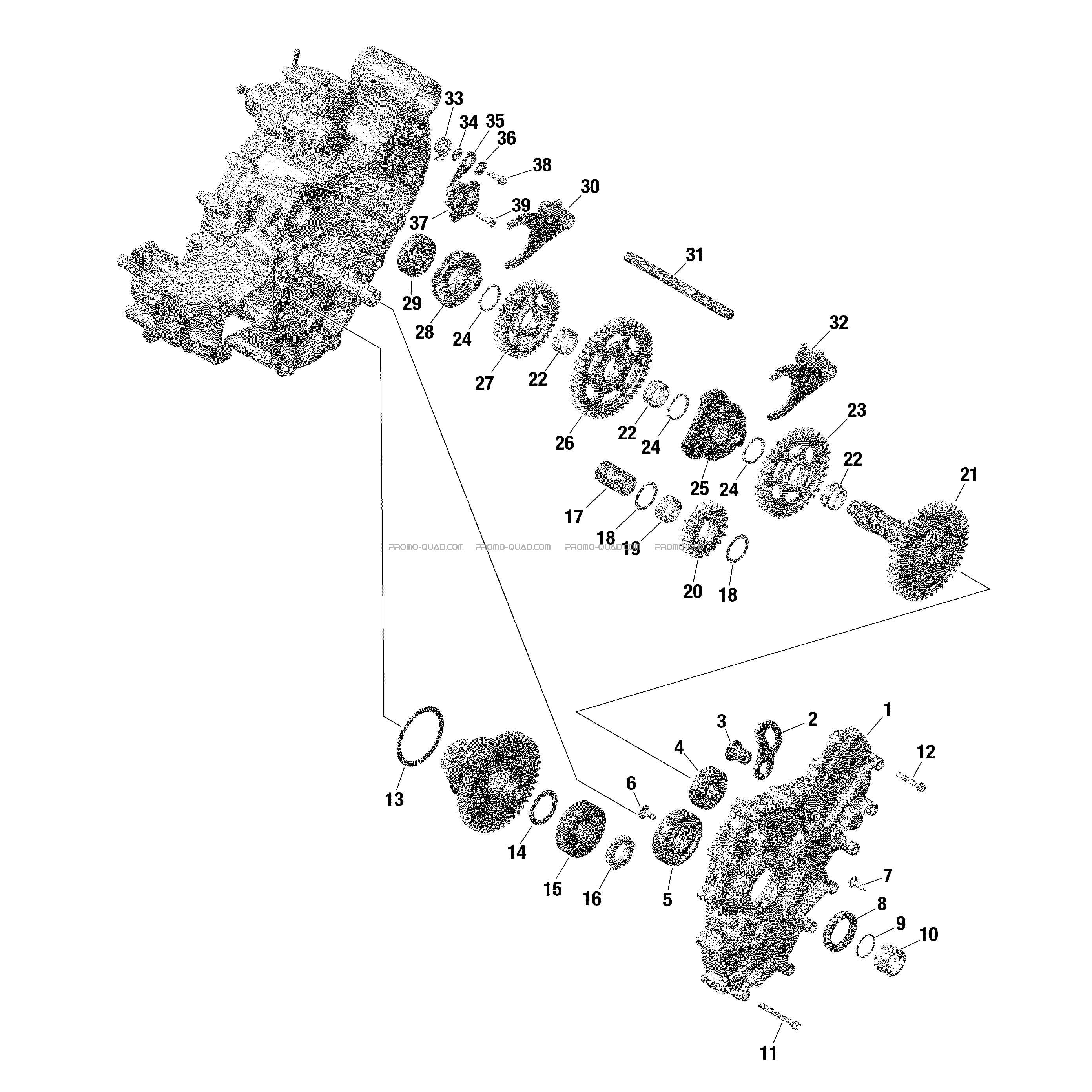 Rotax - Boîte De Vitesses 2 - 420686568 pour Quad Can-am 2021 Toutes ...